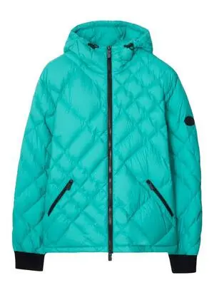 Burberry Burberry Check-Stitch Nylon Hooded Puffer Jacket Atom Blue