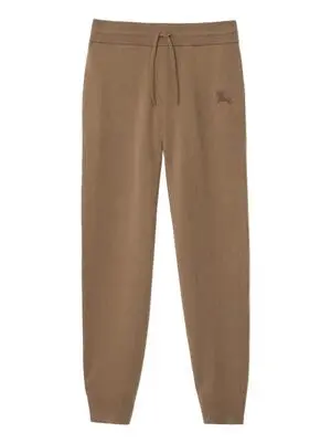 Burberry Wool Blend Track Pants With Equestrian Knight Design - Camel