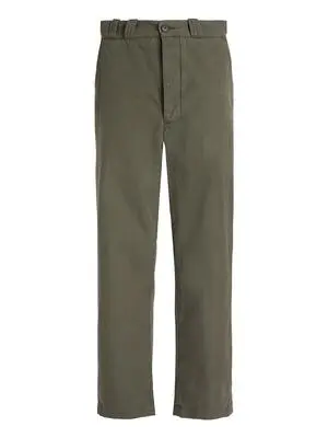 THE ELDER STATESMAN Workwear Norm Cottontwill Chinos - Army Green