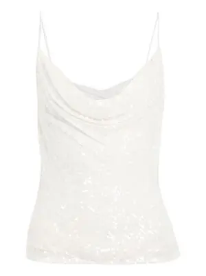 LAPOINTE Draped Sequined Chiffon Top