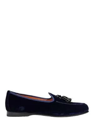 Santoni Andrea Tasseled Velvet Loafers - Navy