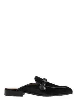 GIANVITO ROSSI Belem Leather-trimmed Suede Slippers - Black