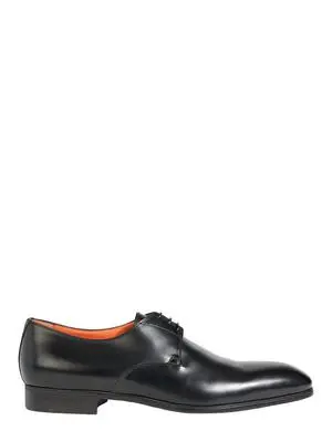 Santoni Induct Leather Derby Shoes - Black