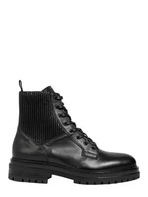GIANVITO ROSSI Martis Leather Brogue Boots - Black