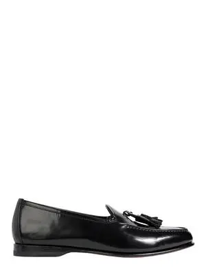 Santoni Andrea Tasseled Glossed-leather Loafers - Black