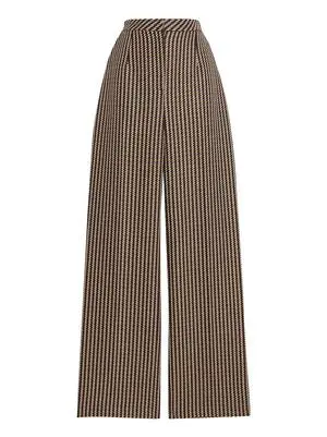 EMILIA WICKSTEAD Miggy Wool-blend Jacquard Straight-leg Pants - Tan