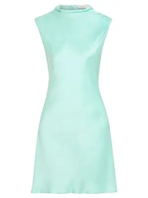 LAPOINTE Draped Satin-Crepe Mini Dress