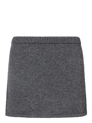 DJERF AVENUE Ribbed-trim Knit Wool Mini Skirt - Grey