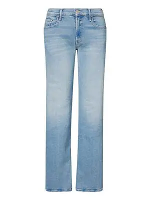 MOTHER Mid-rise Wide Leg Cotton-blend Jeans - Blowing In The Wind