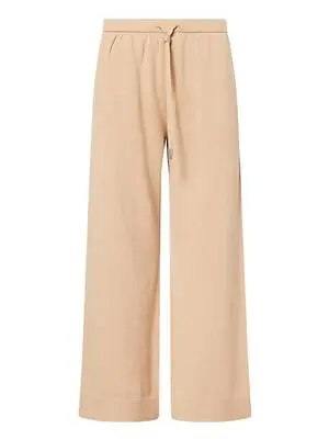 Simkhai Travel Drawstring Cotton And Cashmere Trousers - Light Camel