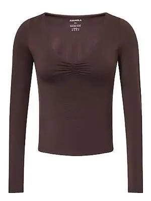 ADANOLA Ruched-Front Training Top