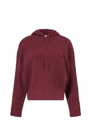 Simkhai Cable-knit Cotton And Cashmere Hoodie - Sangria