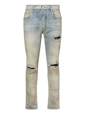 Amiri Suede Mx1 Straight-leg Denim Jeans - Blue