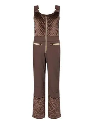 MY SUNDAY SKI Quilted Velvet Ski Overall - Chocolate