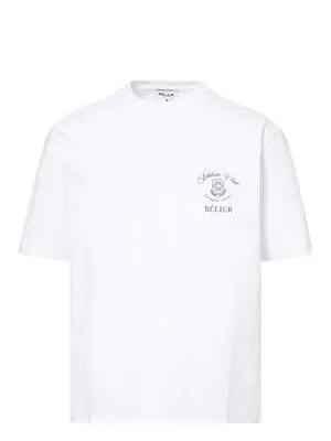 BELIER Athletic Club Crewneck Cotton-jersey T-shirt - White