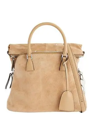 MAISON MARGIELA Soft 5ac Mini Suede Top Handle Bag - Camel