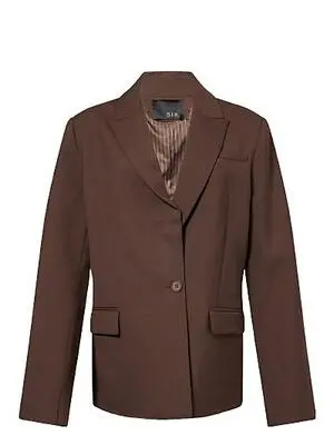 Sir The Label Dylan Single-breasted Cotton-blend Blazer - Chocolate