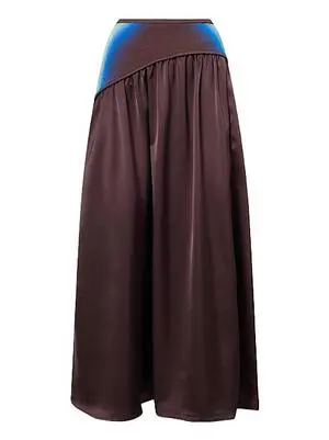 Ph5 Asymmetric-waistband Woven Maxi Skirt - Brown