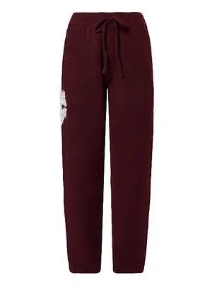 THE COUTURE CLUB Monogram Knitted Jogging Bottoms - Burgundy