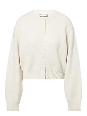 THE COUTURE CLUB Emblem Embroidered Knit Cardigan - Oat