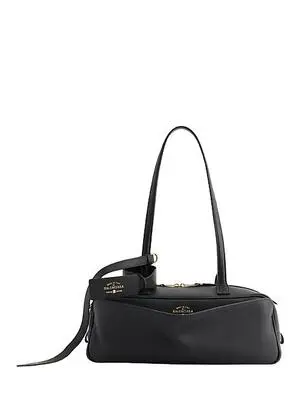 Balenciaga Carrie Leather Top Handle Bag - Black
