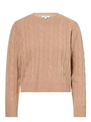 SPORTY & RICH Cable-knit Cashmere-and-wool Jumper - Camel