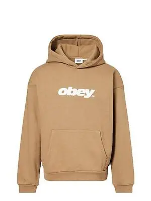 Obey Brand-print Cotton-blend Hoodie - Elmwood