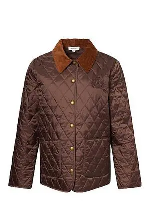 SPORTY & RICH Pointed-collar Farm Quilted Jacket - Chocolate