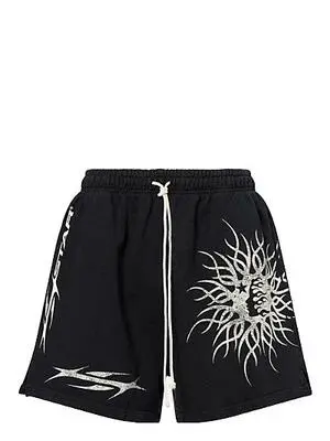 HELLSTAR Flame Yang Drawstring Cotton-jersey Shorts - Black