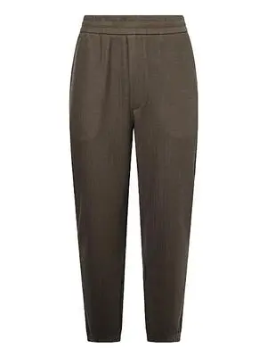 Emporio Armani Tapered-leg Chevron-jacquard Jogging Bottoms - Fancy Grey Chevron Small