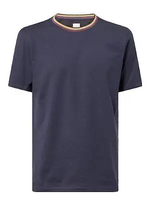 Paul Smith Artist Stripe-collar Cotton-jersey T-shirt - Navy