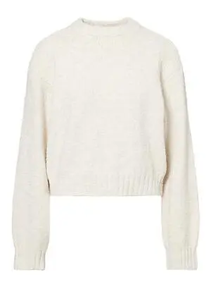 THE COUTURE CLUB Emblem Embroidered Crewneck Knitted Jumper - Oat