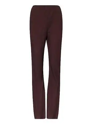 Dissh Bias-cut Chiffon Trousers - Dark Choc