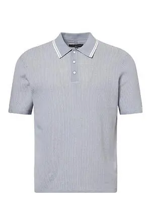 Rag & Bone Harvey Tipped-collar Cotton-blend Polo Shirt - Lblue