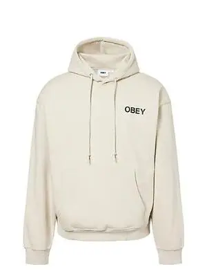 Obey Doberman Brand-print Cotton-blend Hoodie - Moonstruck