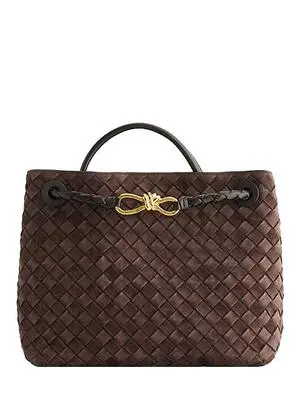Bottega Veneta Andiamo Medium Suede Bag - Fondant-m Brass