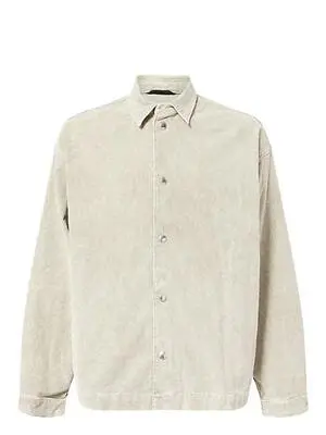 7 For All Mankind Pointed-collar Corduroy Cotton-blend Overshirt - Clover