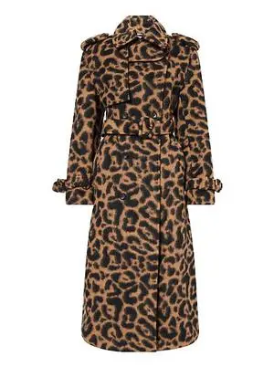 Simkhai Rumi Belted Woven Coat - Leopard
