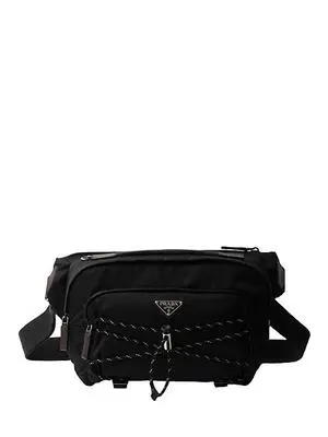 Prada Re-nylon And Leather Shoulder Bag - Black
