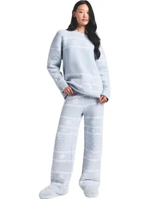 SKIMS Cozy Light Pant Zen Blue Heart Fair Isle - Zen Blue Heart Fairisle