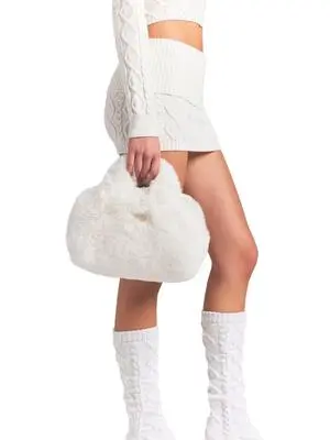 SKIMS Faux Fur Mini Bag - Marble