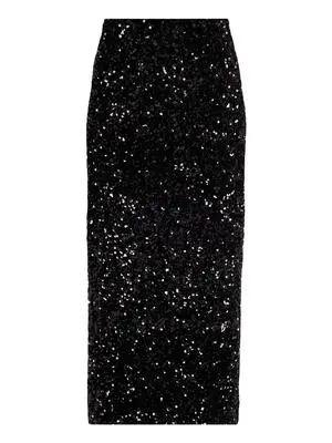 Vince Sequin-embellished Velvet Midi Skirt - Black