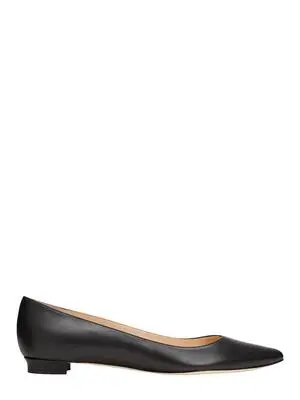 Manolo Blahnik Lanza Bb Lambskin Ballerina Flats - Black