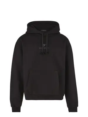 GIUSEPPE ZANOTTI Cotton Hoodie With Embroidered Signature - Black