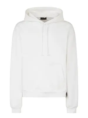 GIUSEPPE ZANOTTI Signature Print Cotton Hoodie - White