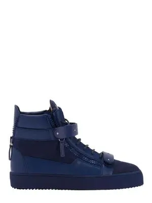 GIUSEPPE ZANOTTI Coby Matt Mid-Top Sneakers Blue