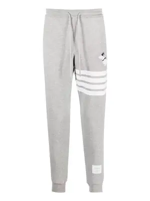 Thom Browne Hector-embroidered Track Pants - Grey