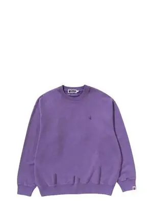 A BATHING APE Garment Dye Relaxed Fit Crewneck Sweatshirt - Purple