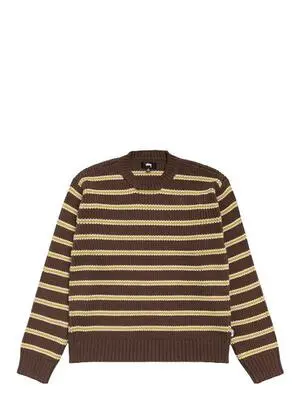 StÜssy Chunky Cotton Stripe Sweater - Forest