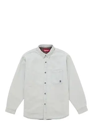 Supreme Quilted Lined Denim Snap Shirt - White